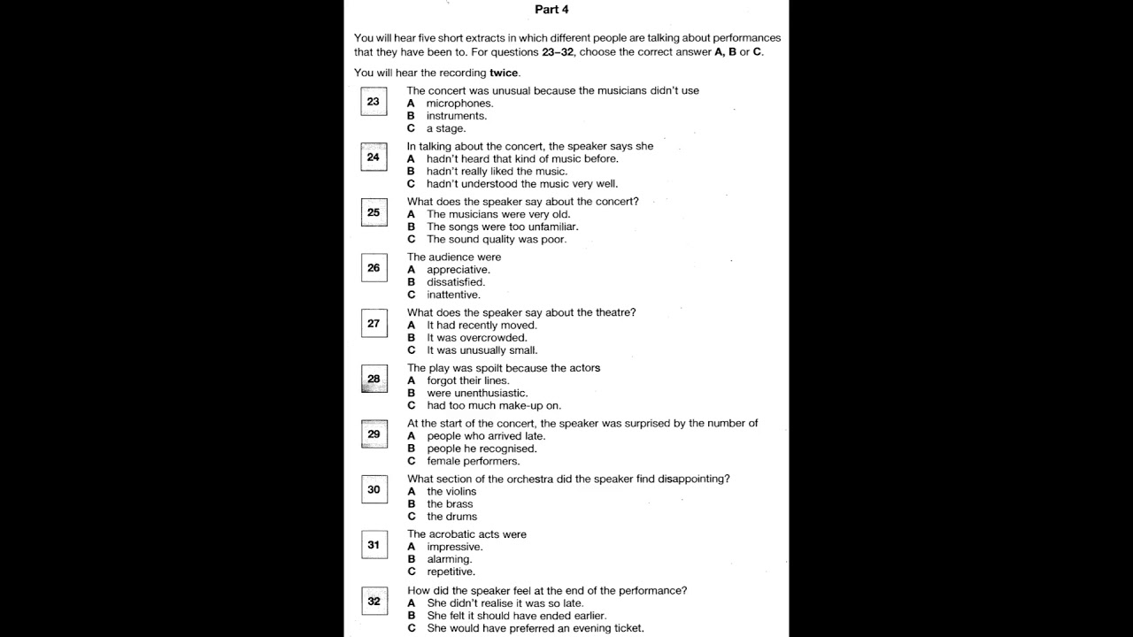 Listening C1, CAE 4, Test 4, Part 4 - YouTube
