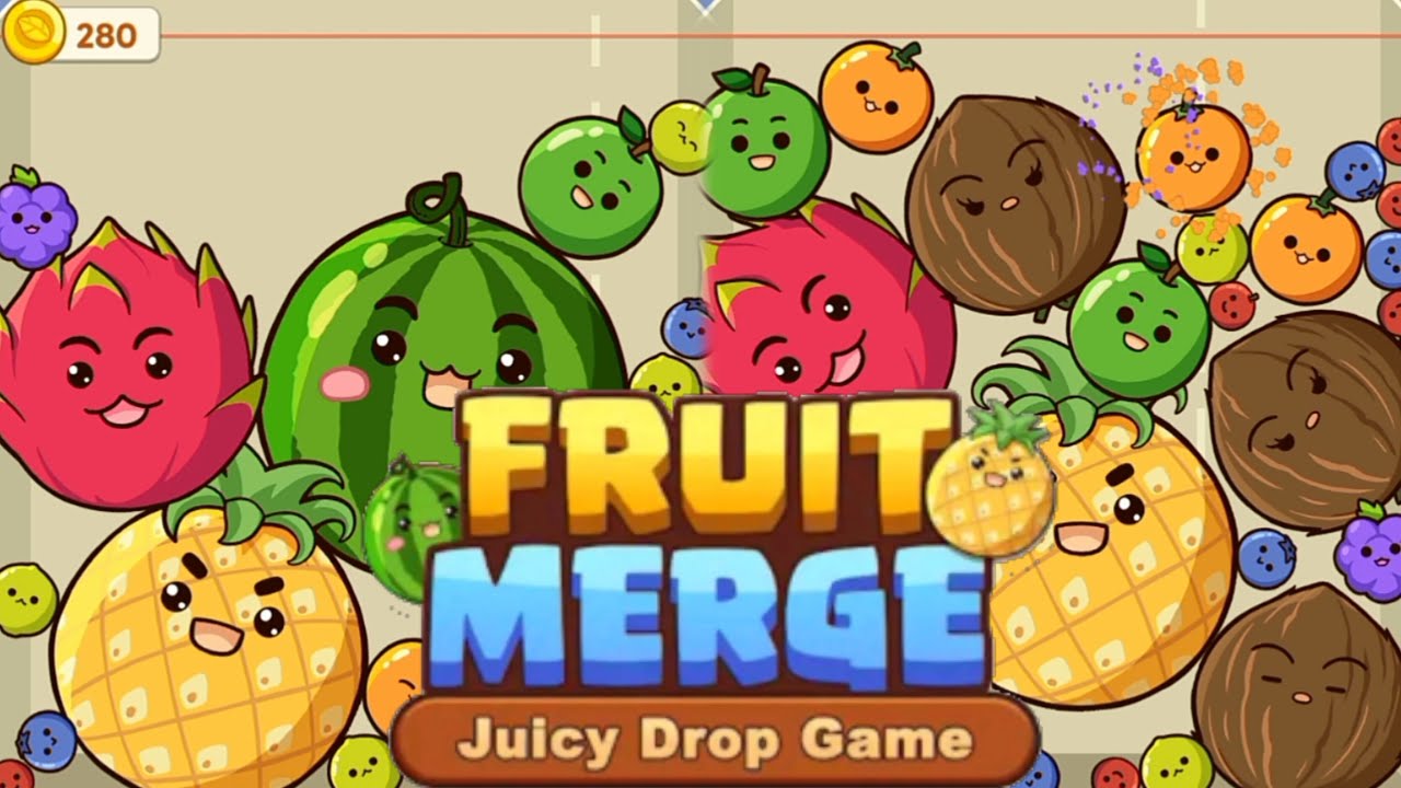 Let's play Fruit Merge: Juicy Drop Game live gameplay - YouTube