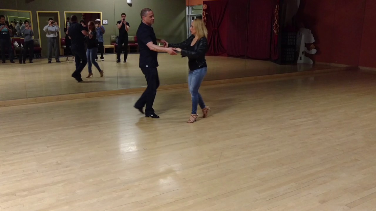 Intermediate Salsa Lesson-Open Break, Back Spot Turn, Hammer Lock - YouTube