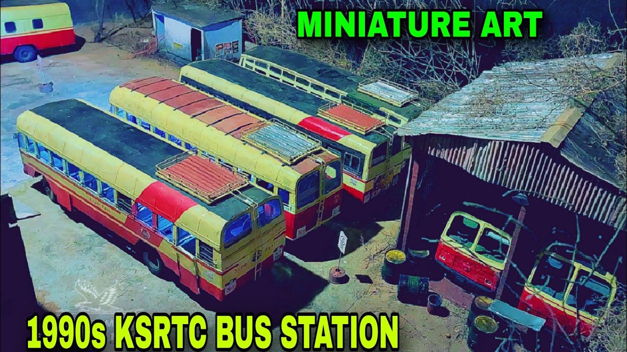 OLD KERALA BUS STAND MINIATURE ART - YouTube