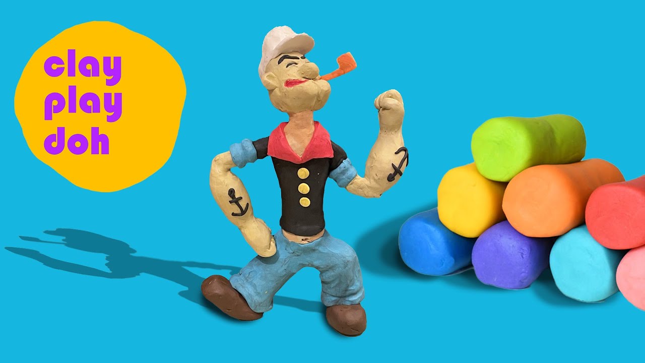 Popeye Clay Play Doh Fun easy hand craft - YouTube