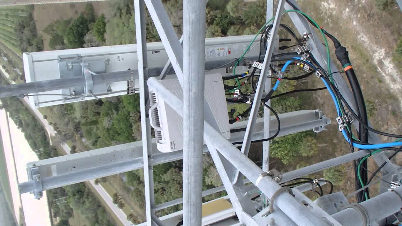 Guys on the cell tower forget the camera was in Video mode - YouTube
