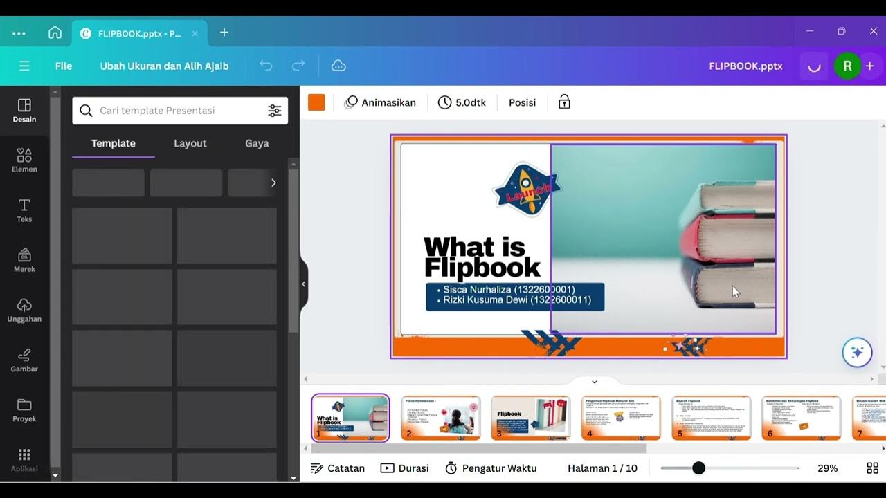 VIDIO TUTORIAL MEMBUAT FLIPBOOK(CANVA DESIGN) - YouTube