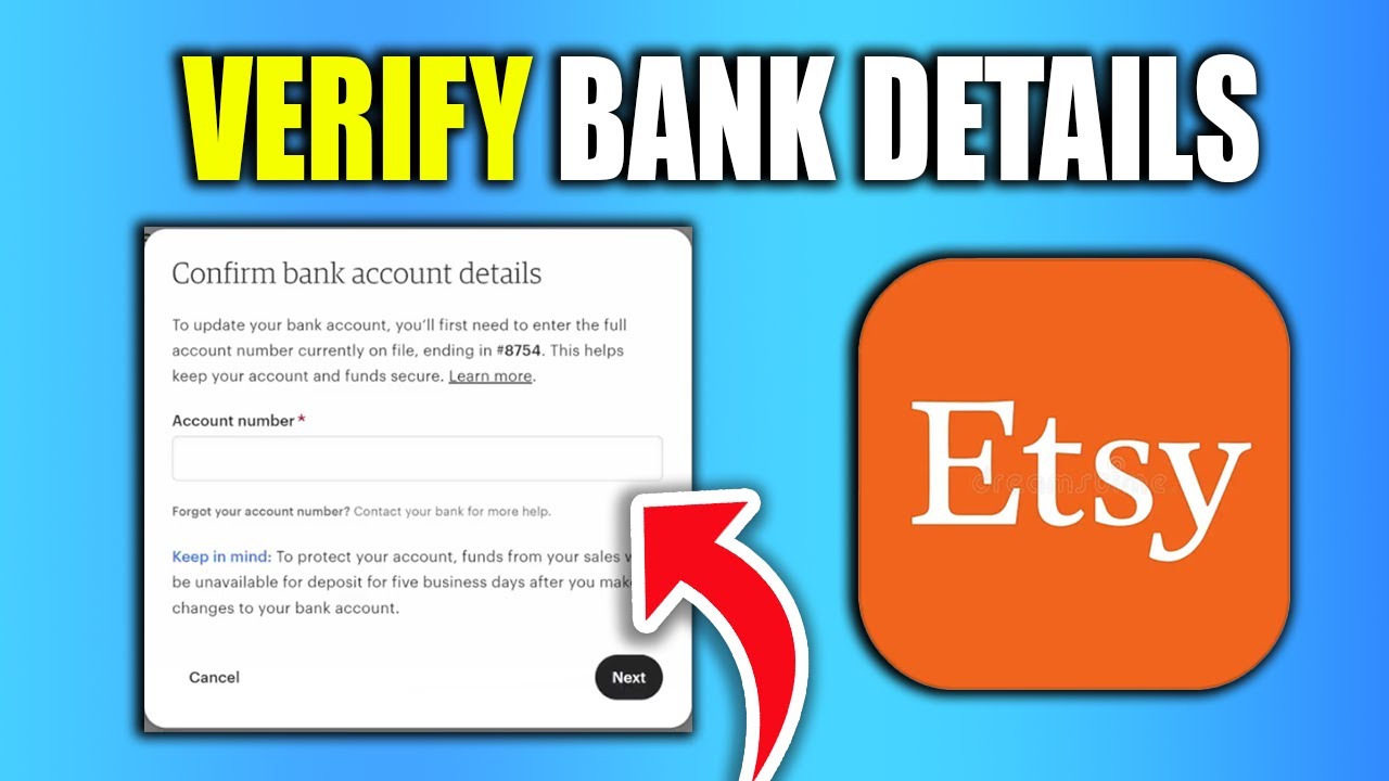 How To Verify Your Bank Account Information For Etsy Payment - YouTube