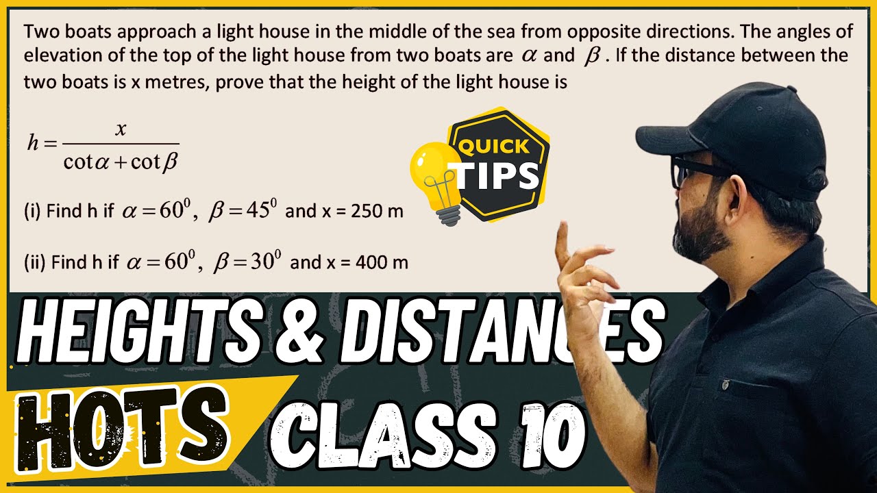 Heights and Distances HOTS Question | Applications of Trigonometry HOTS ...