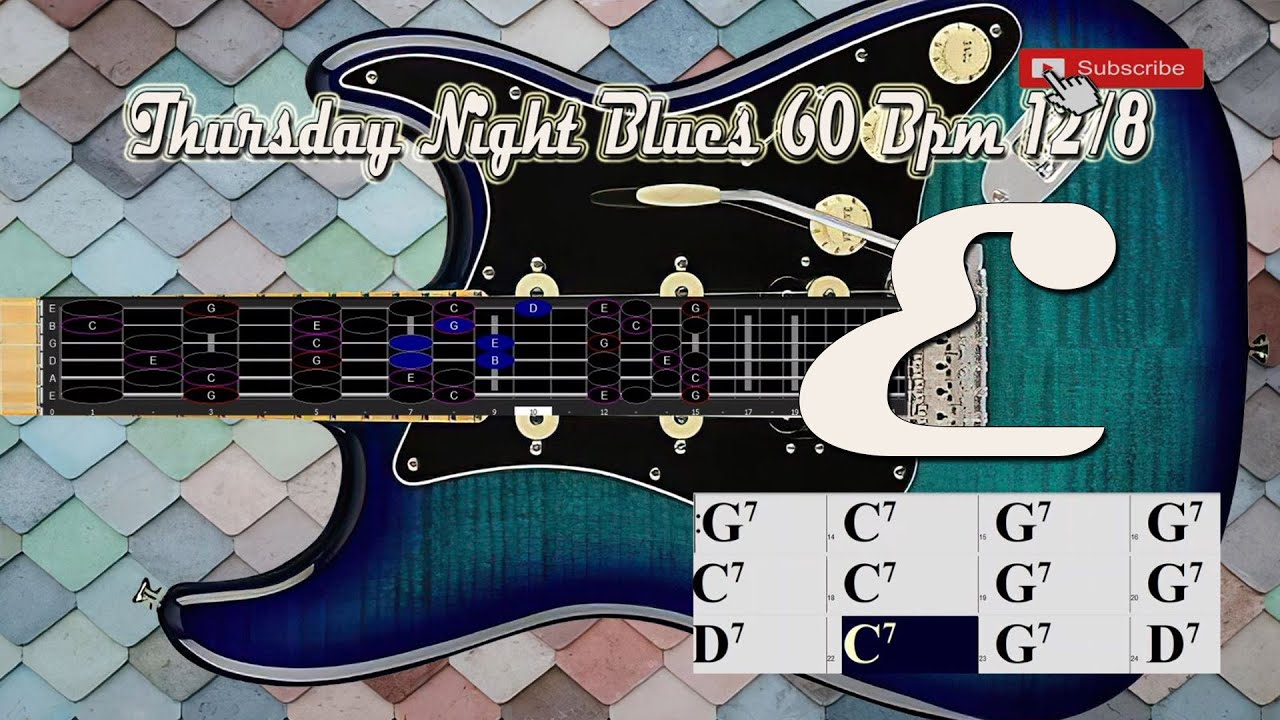 Thursday Night Blues in E - Major 60 Bpm 12/8 Backing Track Jam - YouTube