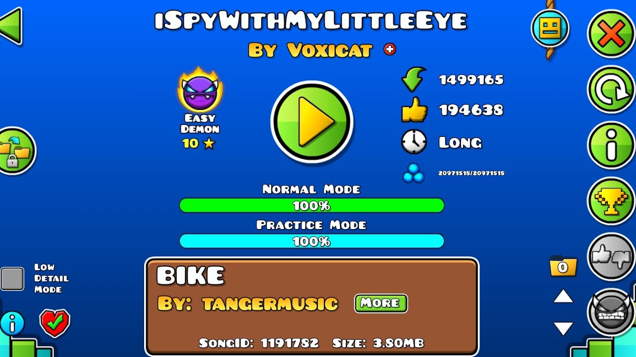 прохождение левела в GD |ISpyWithMyLittleEye by Voxicat| - YouTube