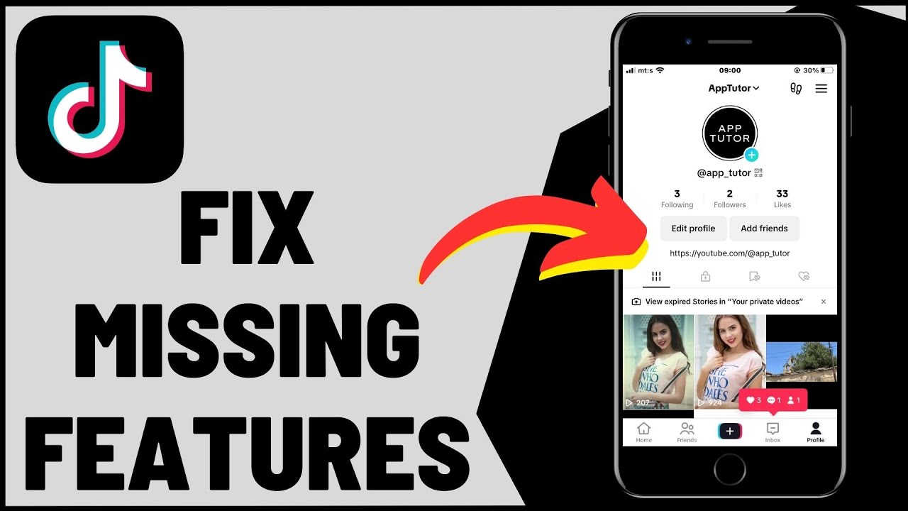 How To Fix Missing Features On TikTok - YouTube
