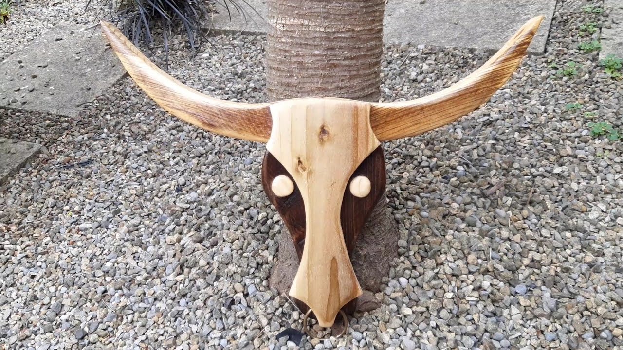 Bulls head wall Art.cut out on a scroll saw..scroll saw project. - YouTube