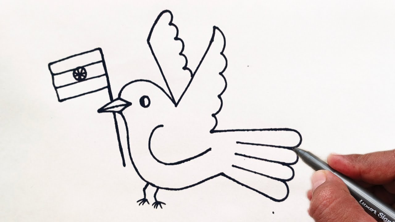 15 August Drawing | Freedom Bird Drawing For independence day - YouTube