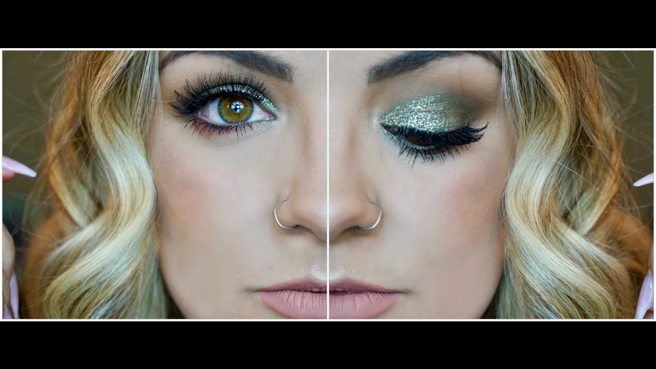 GRWM: Green & Glitter Eye + Hair Tutorial || Molly Isaacson - YouTube