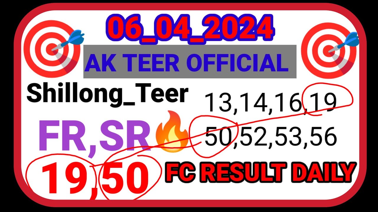 06/04/2024 AK Teer Official Friday Success Shillong Teer 🔴Live Target ...