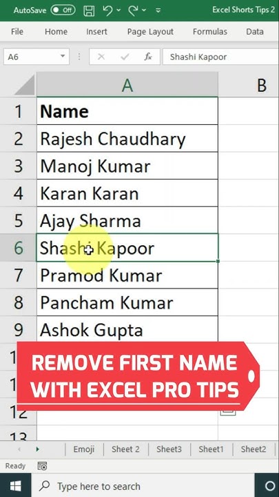 Remove First & Last Name From Excel Data With Excel Pro Tips #shorts #exceltips - YouTube