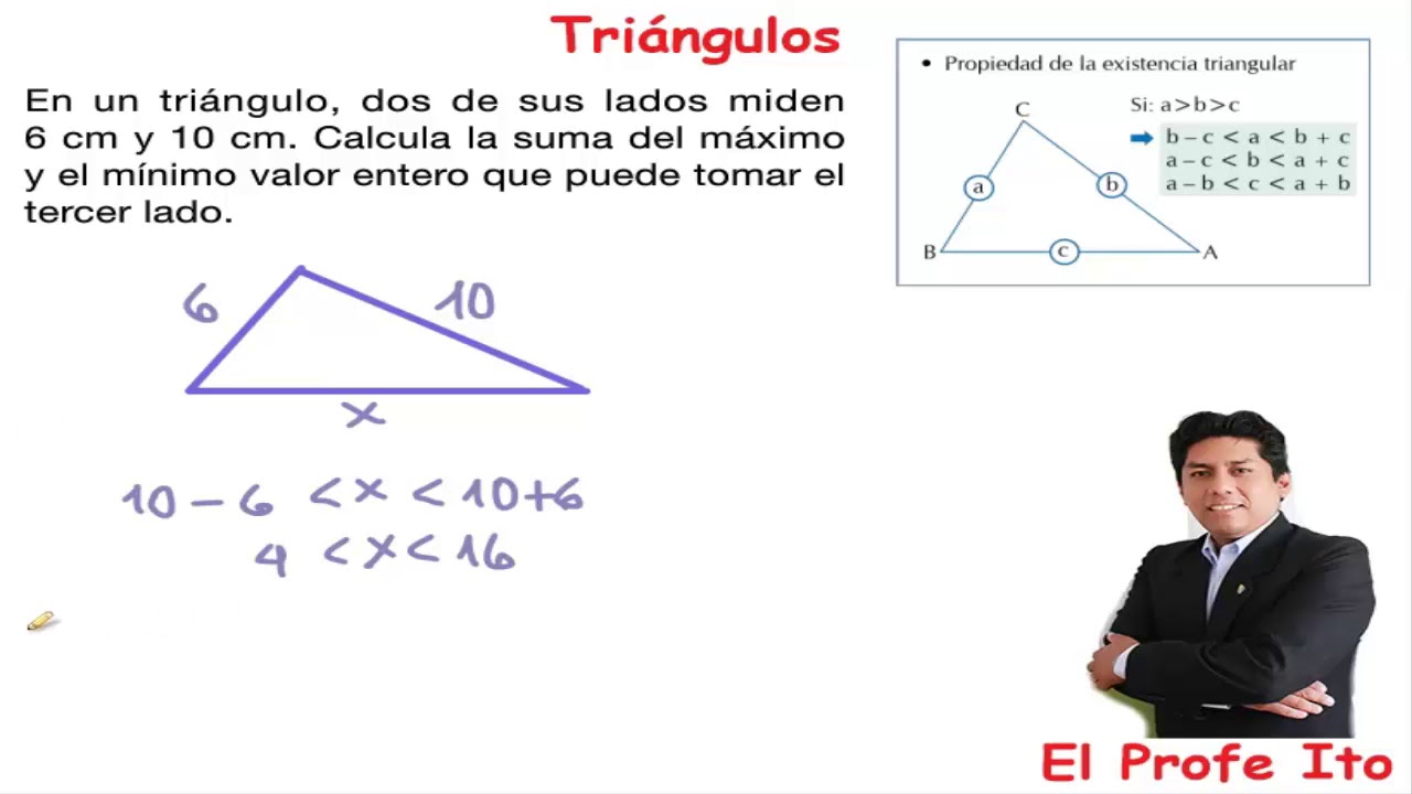 TRIANGULOS - EJERCICIOS DESARROLLADOS DE TRIANGULOS - DESIGUALDAD TRIANGULAR - YouTube