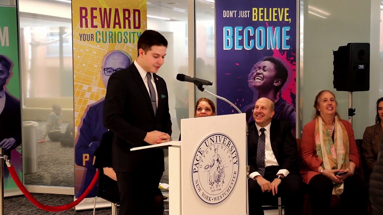NYC Ribbon Cutting: SGA's Joe Colella '19 - YouTube