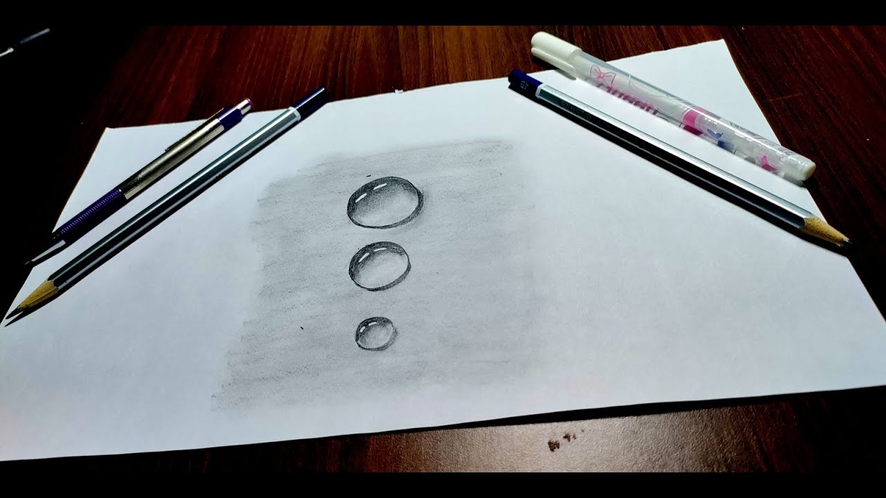 How to draw realistic water drops | - YouTube