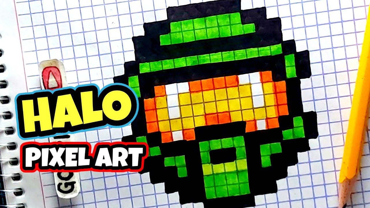 Como dibujar a Halo (Pixel art) Paso a paso facil | Pixelart - YouTube