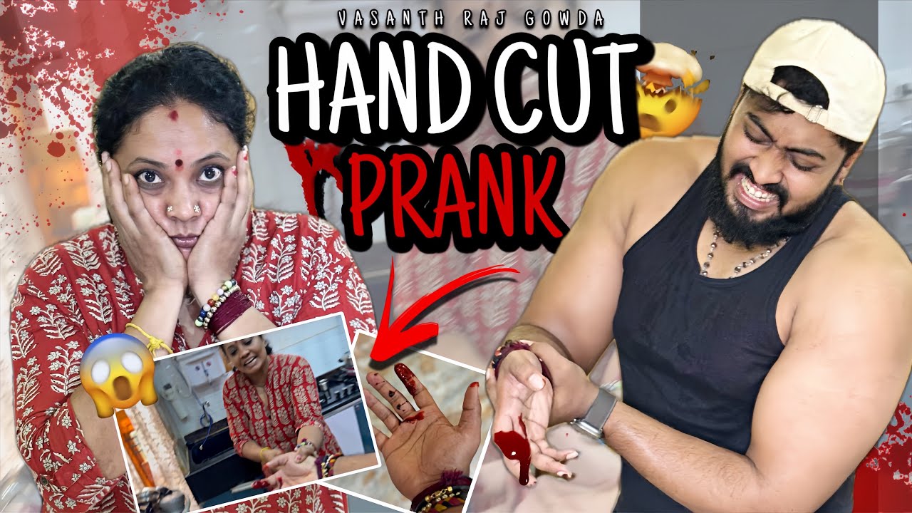 HAND CUT PRANK 🤯 || AFTER MANY DAYS 😂 ||#kannada #vasanthrajgowda - YouTube