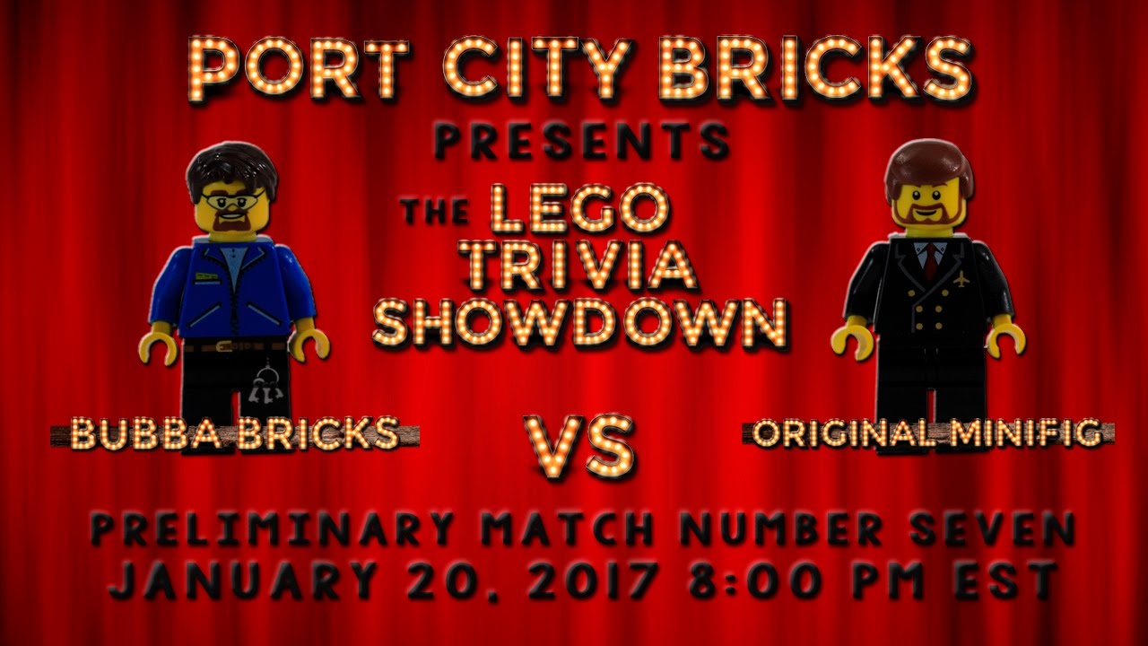 LEGO Trivia Showdown - Myself vs Bubba Bricks - LIVE Tonight at Port City Bricks - YouTube