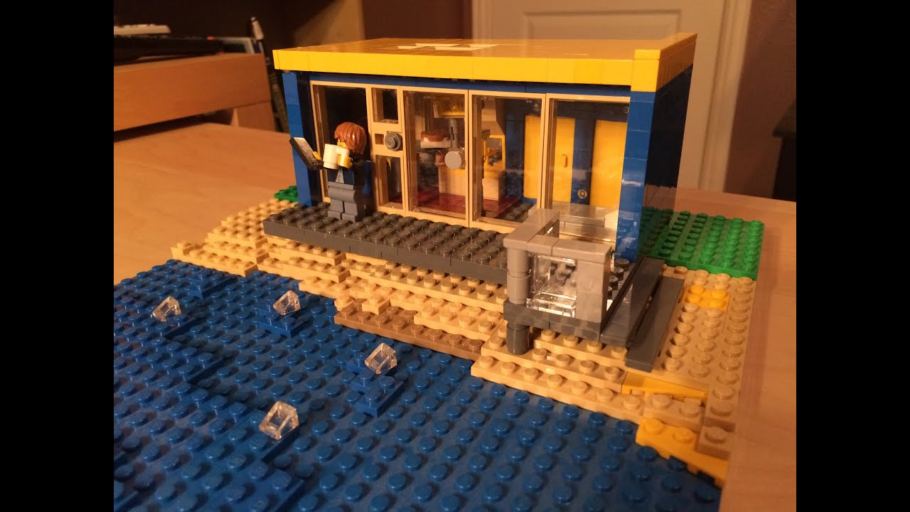 LEGO custom creation- compact modern Beach house - YouTube