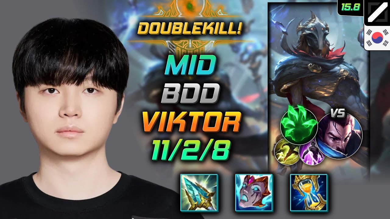 Viktor Mid Build Bdd Rod of Ages Grasp of the Undying - LOL KR GrandMaster Patch 15.8 - YouTube