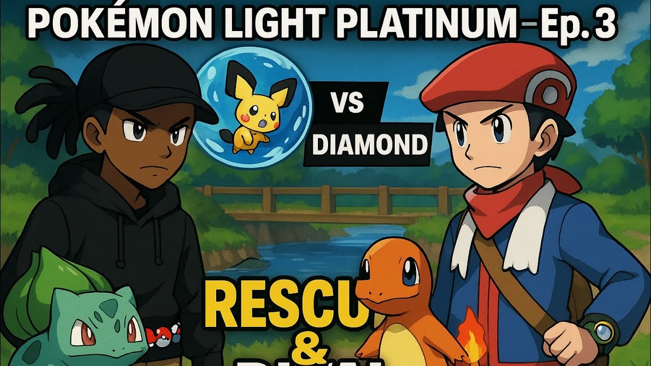 Pokemon Light Platinum Ep.3 — Save Baby Pichu ⚡ | @Kas2xBLK_Gaming vs ...