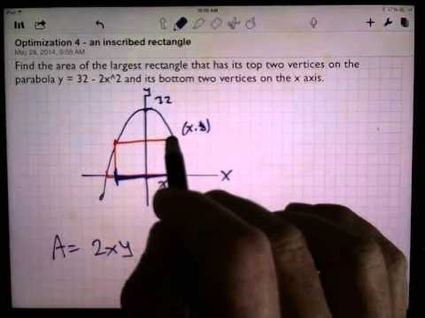 Optimization 4 an inscribed rectangle - YouTube