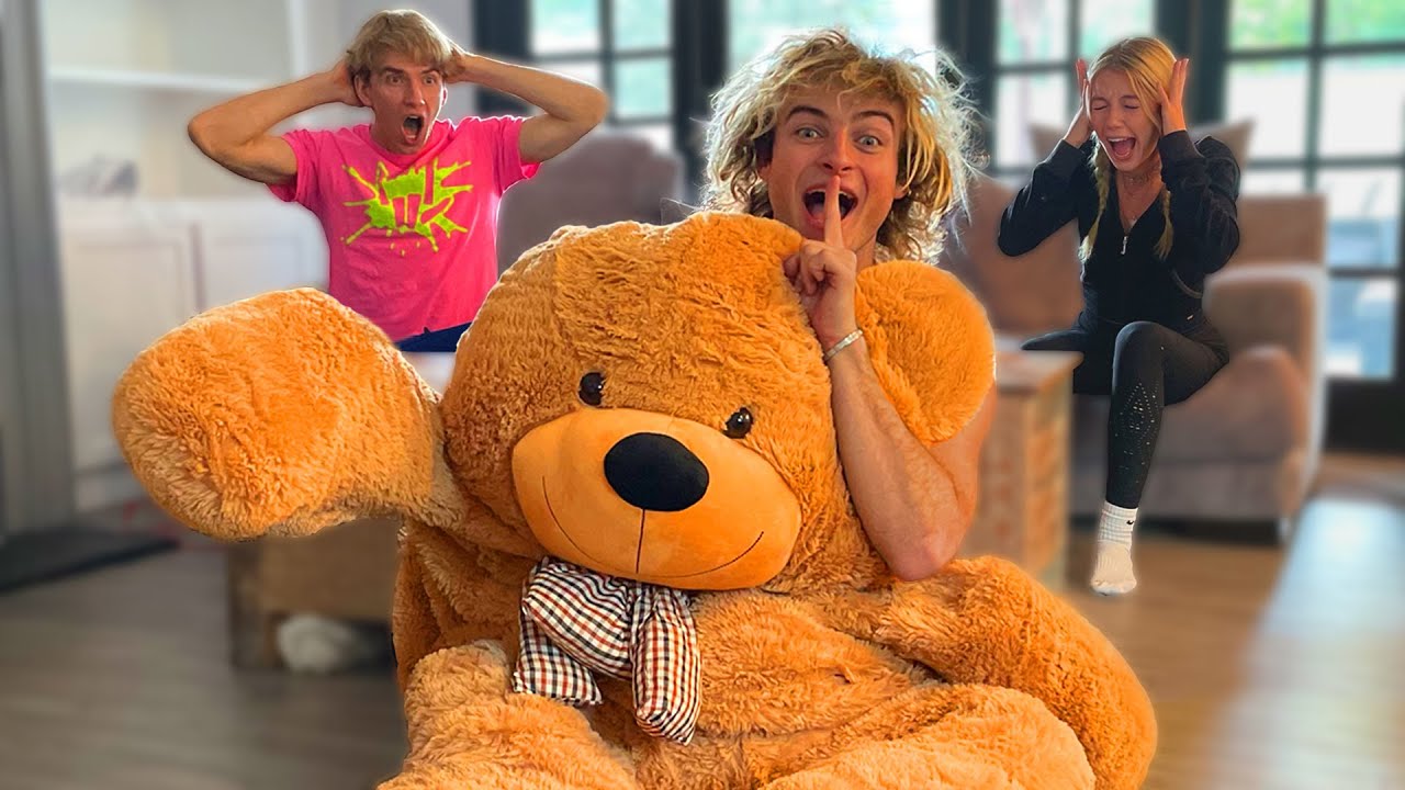 GIANT TEDDY BEAR PRANK ON STEPHEN SHARER AND MY GIRLFRIEND - YouTube