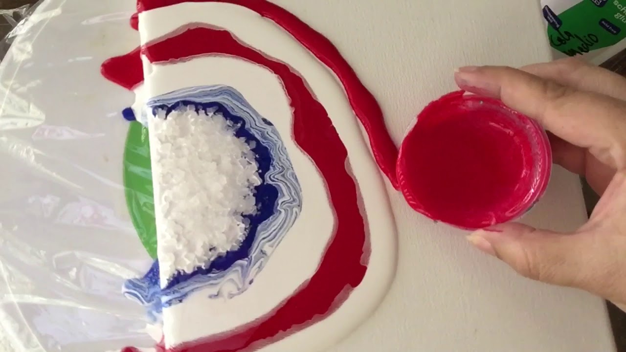 My Attempt to a Patriotic Geode-ish with Sea Salt. Acrylic Art Painting ...