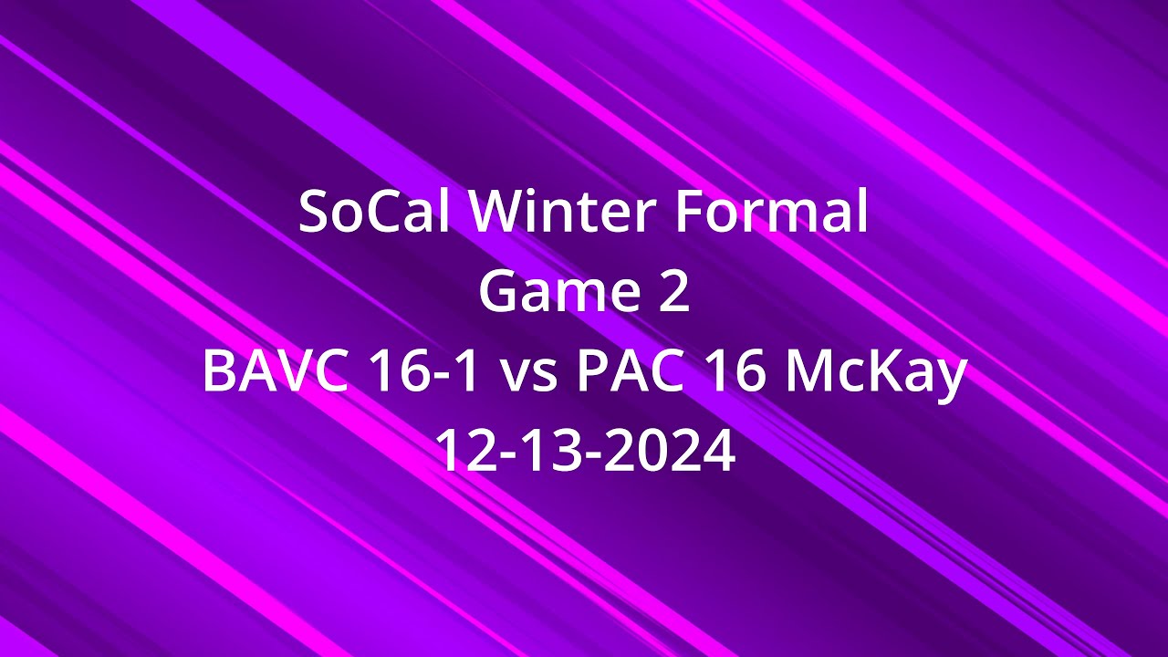 SoCal Winter Formal Game 2 BAVC 16-1 vs PAC 16 - YouTube