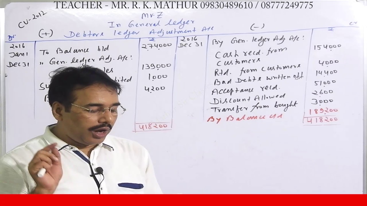 Self Balancing Ledger Sum no 03 | Accountancy Videos | Mathur Sir ...
