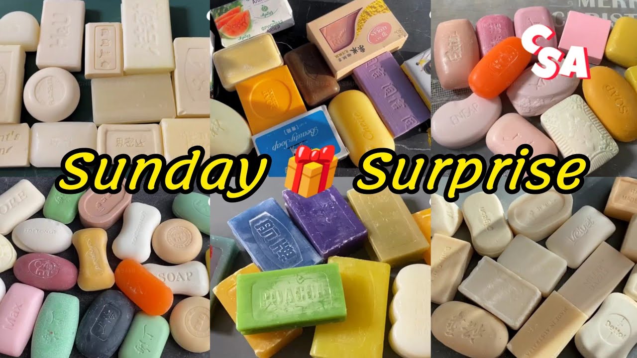 SUNDAY 🎁 FUNDAY | Relaxing ASMR SOAP•Cutting Dry Soap•Bundle of 100 ...