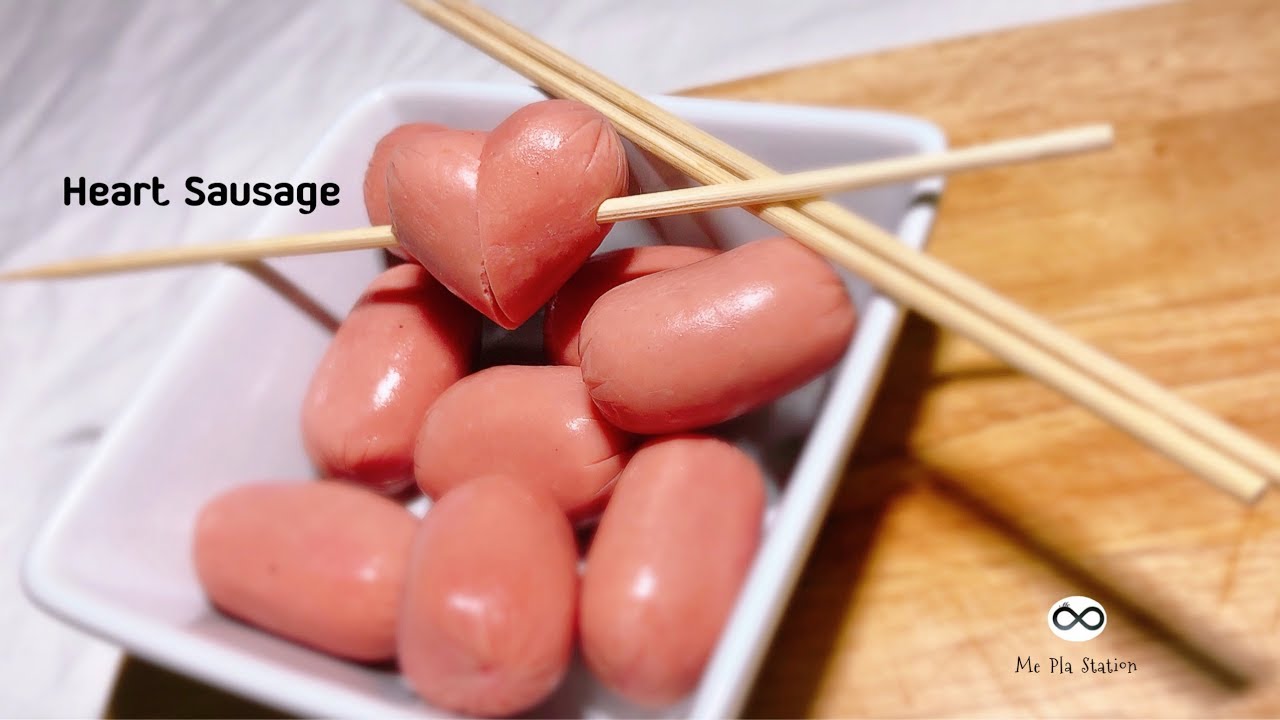 How to Mini Heart Sausage in a Skewer // Easy Cooking // Valentine’s ...