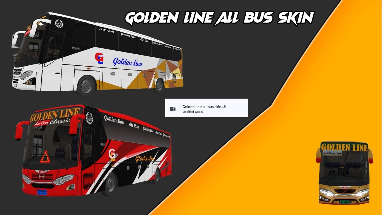 GOLDEN LINE all Bus skin // গোল্ডেন লাইন বাস স্কিন - YouTube