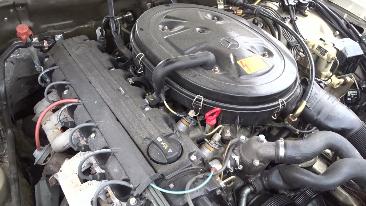 1991 Mercedes W126 300SE Engine Running 175,485 mi - YouTube