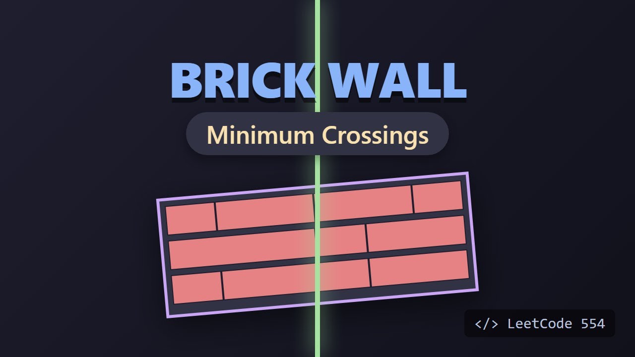 Brick Wall - LeetCode 554 - Find Minimum Crossed Bricks (Visual Explanation) - YouTube