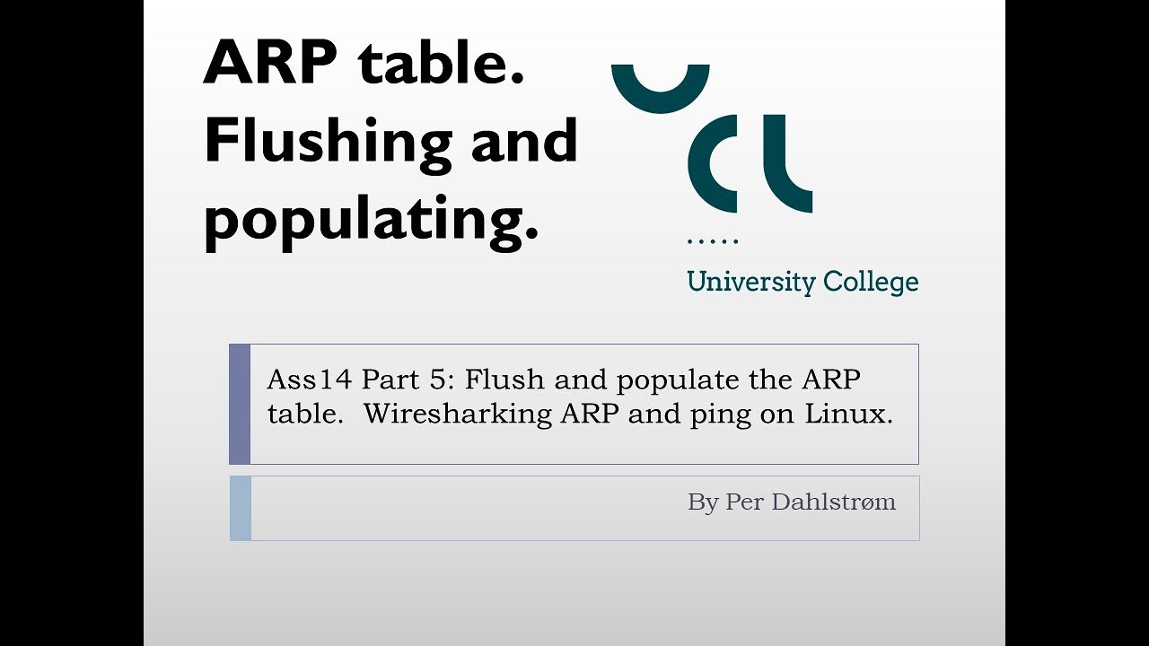 Ass14 Part5 ARP table flush - YouTube