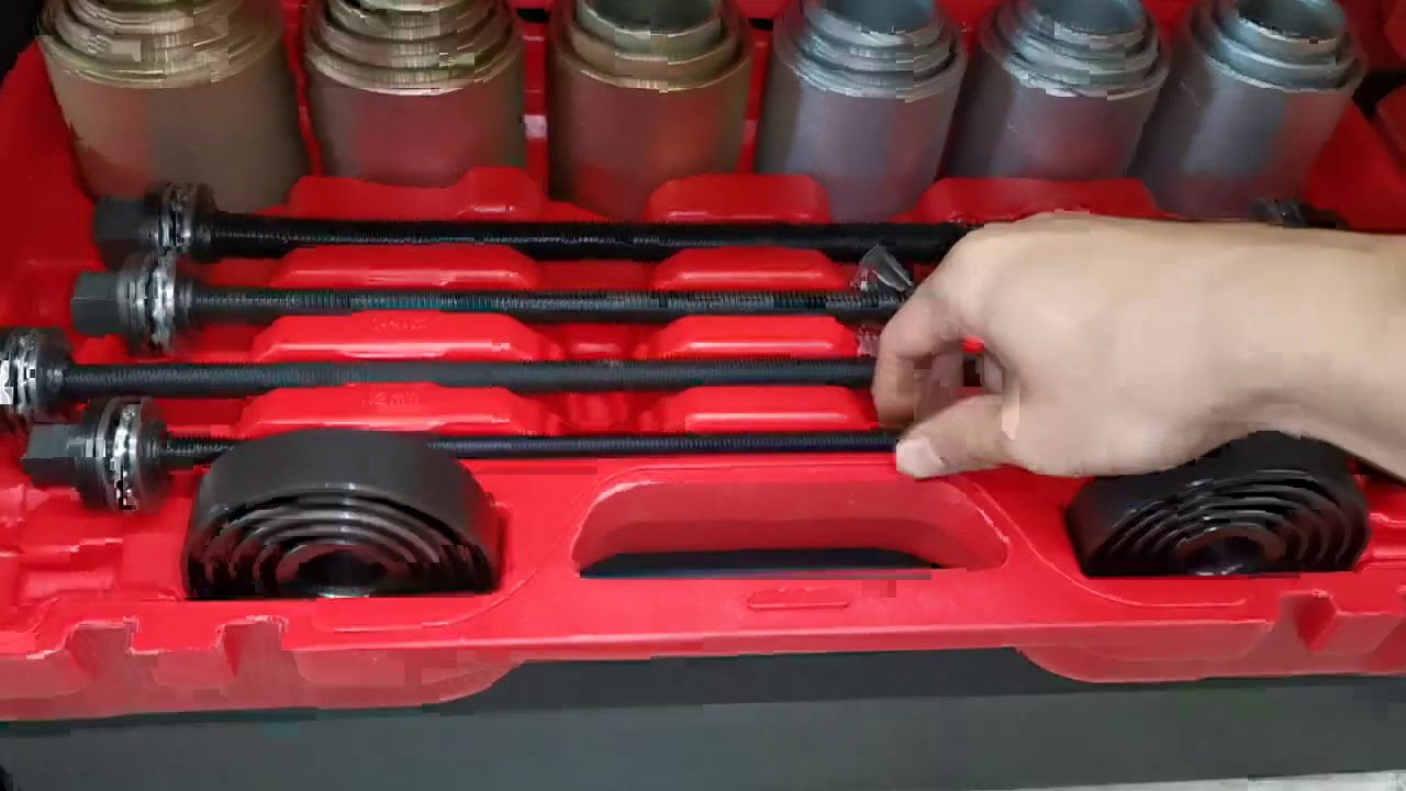 bush bearing removal insertion tool press pull sleeve kit - YouTube