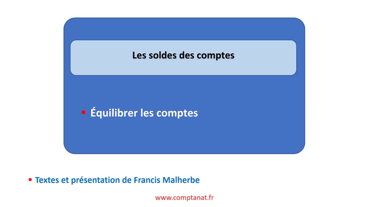 Comptabilité privée : les soldes des comptes - YouTube