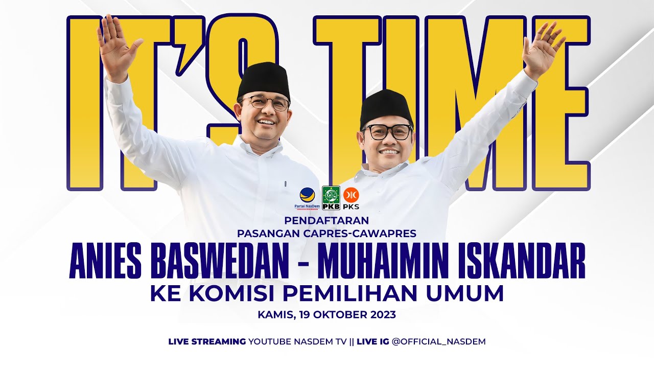 Pendaftaran Pasangan Capres-Cawapres Anies Baswedan - Muhaimin Iskandar ...