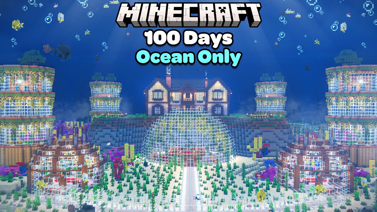I Spent 100 Days in an Ocean Only World in Minecraft - YouTube