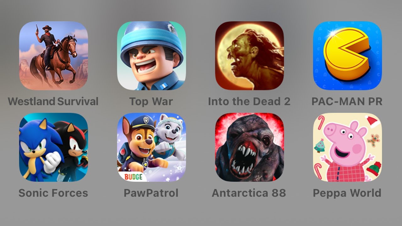 Westland Survival,Top War,Into the Dead 2,Pac-Man Party Royale,Sonic ...