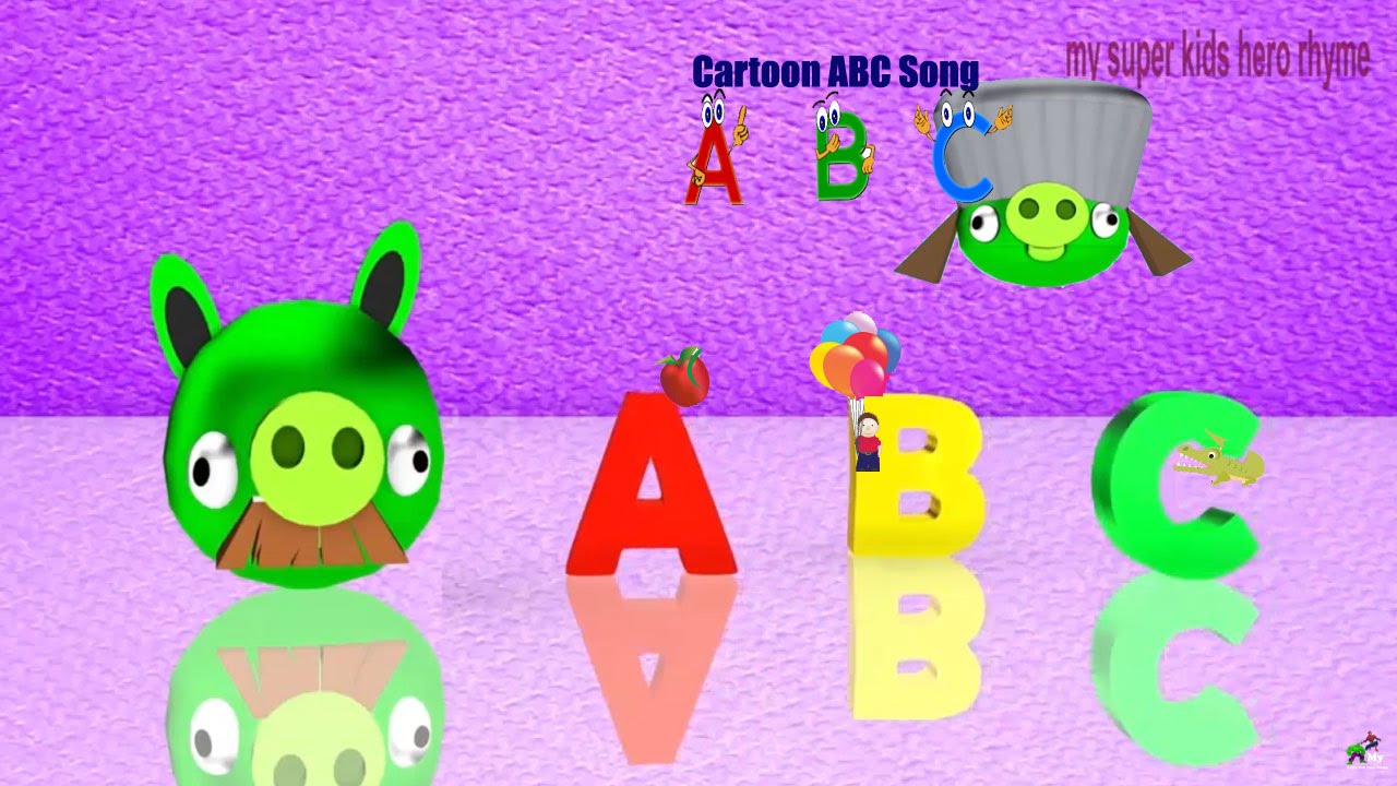 Cartoon ABC Song For Nursery Children & Toddlers | Popular Rhymes ...
