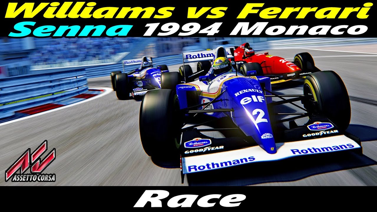 Assetto Corsa: Ayrton Senna vs. Alesi, Berger and Hill, 1994 Monaco ...