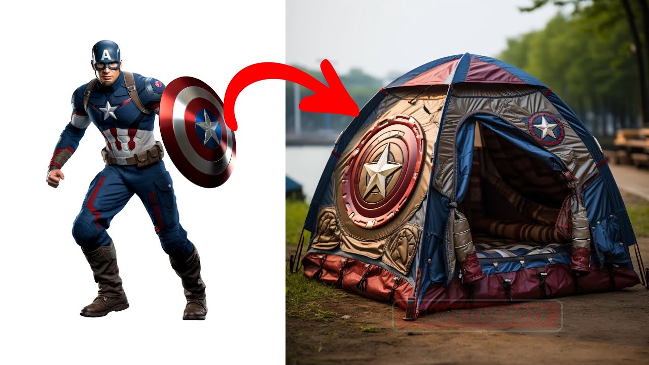 TENT CAMPING INSPIRED BY SUPERHEROES (Marvel & DC SPiderman, Batman ...