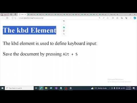 How to display keyboard shortcut in html webpage - YouTube