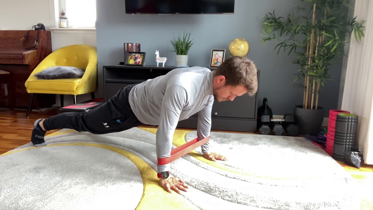 Mini band push up - YouTube