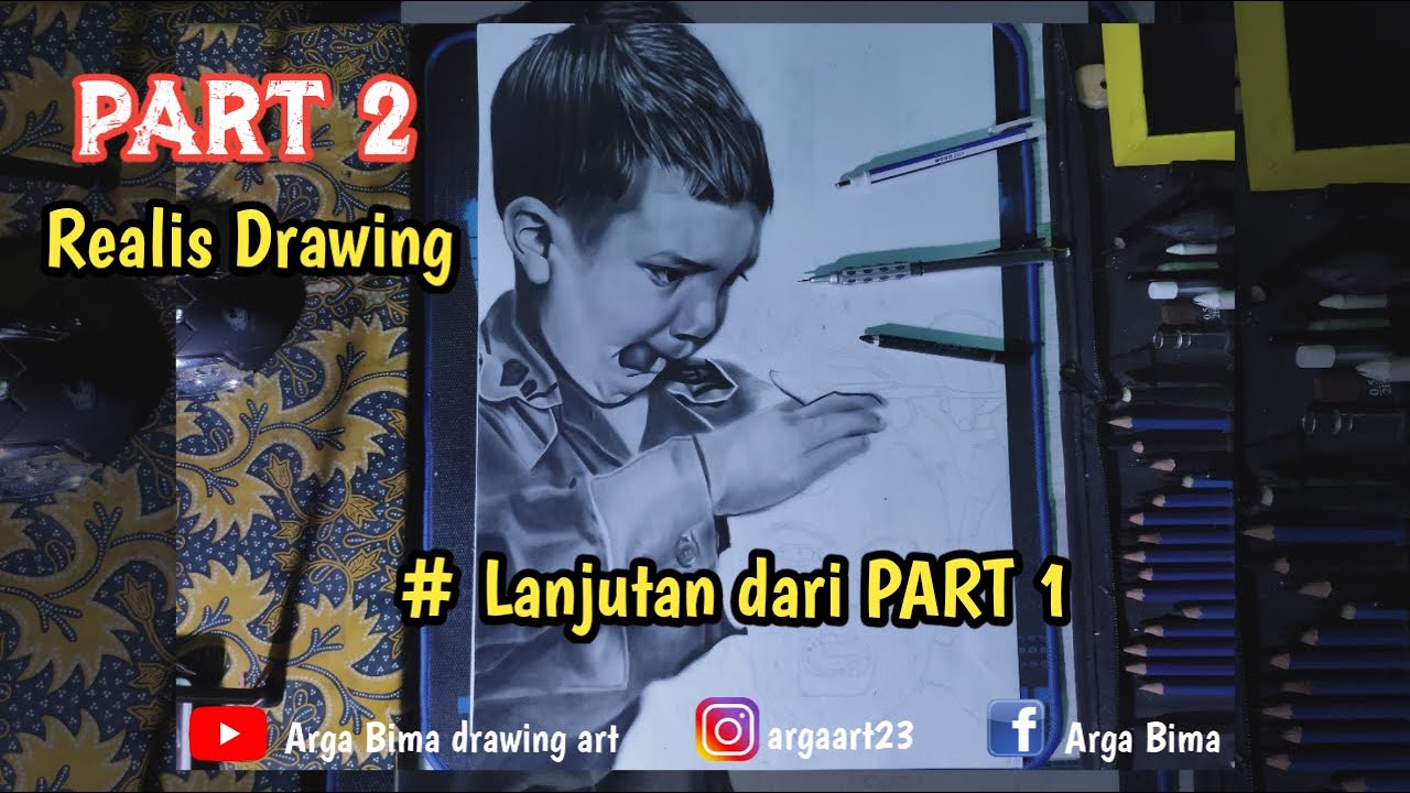 Menggambar realis dengan pensil PART 2 - YouTube