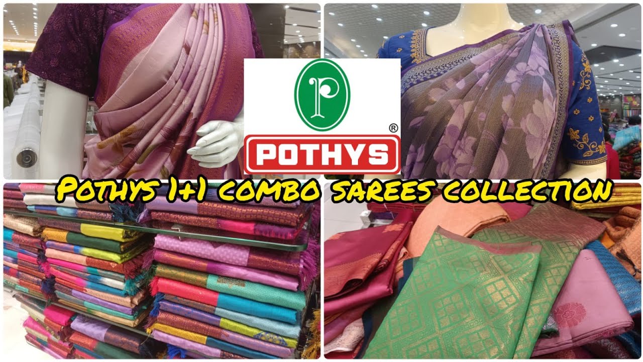 Pothys 1+1 combo sarees collection 🔥l salem pothys sarees collection ...