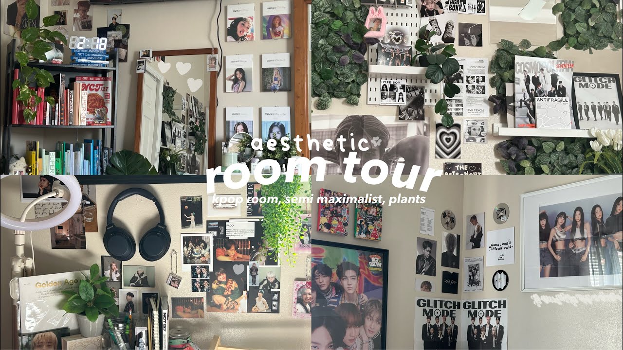 [nov 2023] aesthetic room tour 🧸 // kpop room, semi maximalist, plants ...